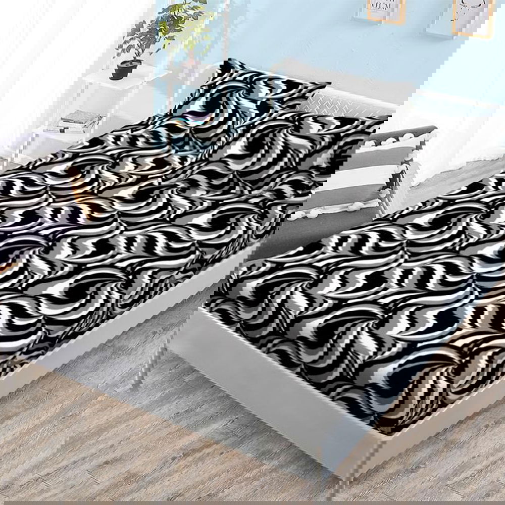 Cearceaf din Finet cu Elastic - 180x200 + 2 Fete Perna - Zebra - CEFM0513