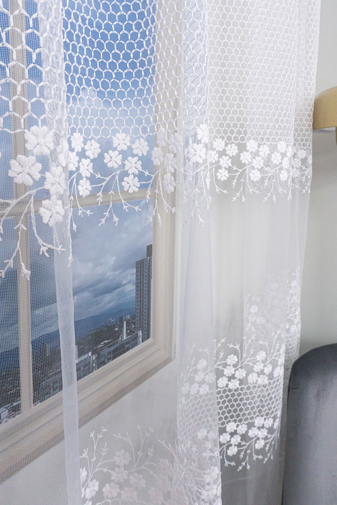 Perdea Ramură Flori Albe - PERD065_PLC