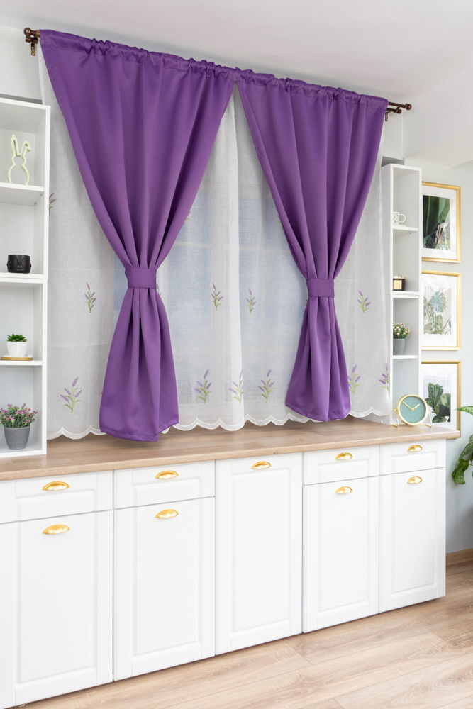 Set Bucatarie Juliana - Perdea Lavanda de Bucatarie si Draperie ...