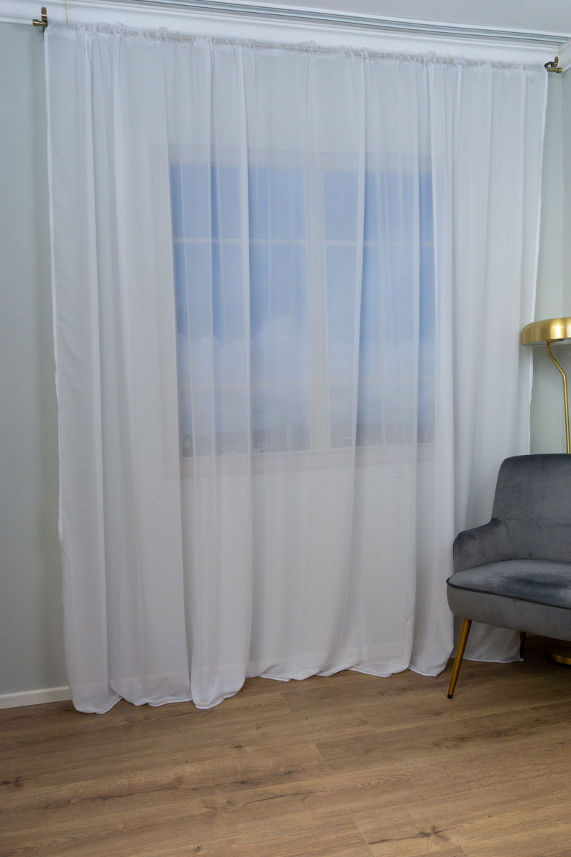 Perdea din Matase Alb Nobil - PERD037