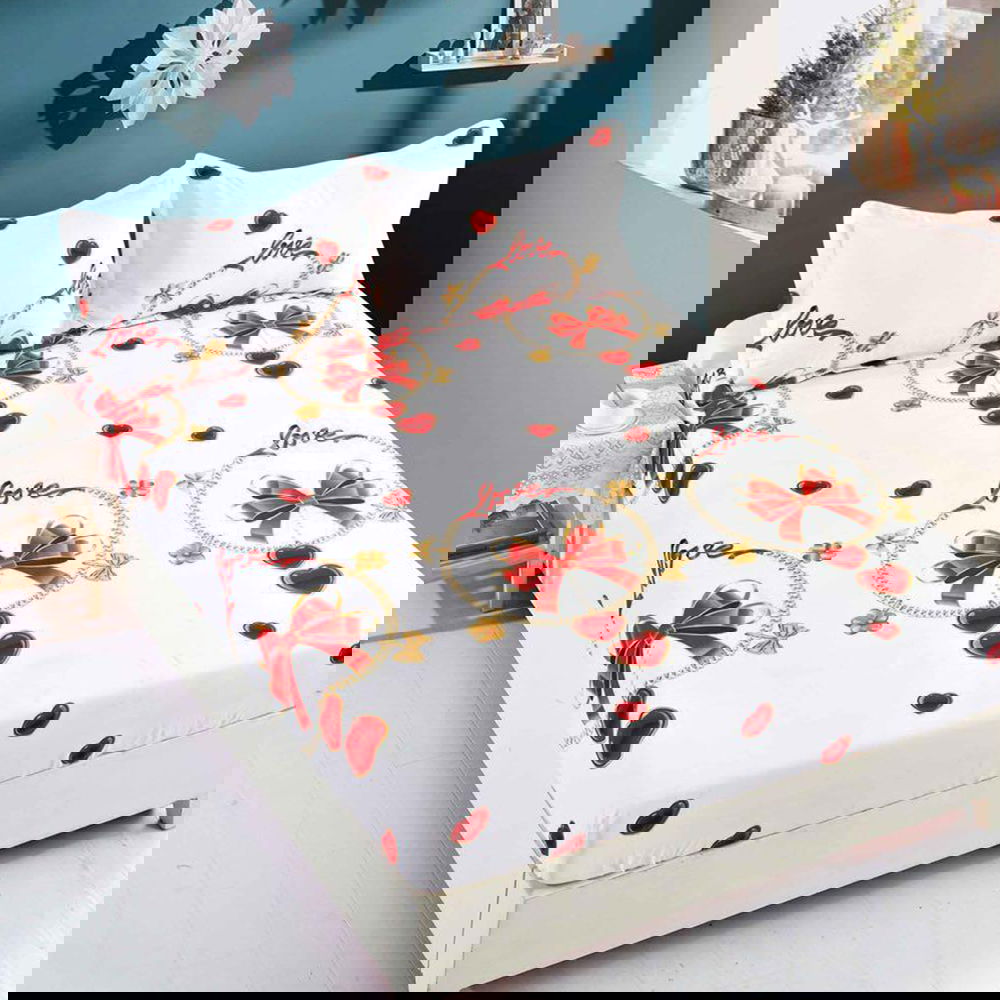 Cearceaf din Finet cu Elastic - 160/180x200 + 2 Fete Perna, Fundite ...